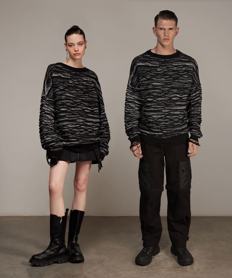 Saco Tejido Bicolor con Deshilachados - Seven Studio x CUBEL|Compra ...